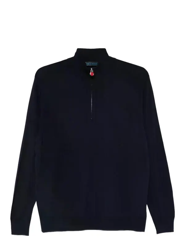 Kiton Zip-up Mock-neck Sweater - Blue