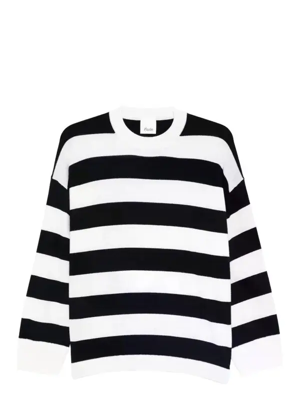 ALLUDE Striped-pattern Sweater - White