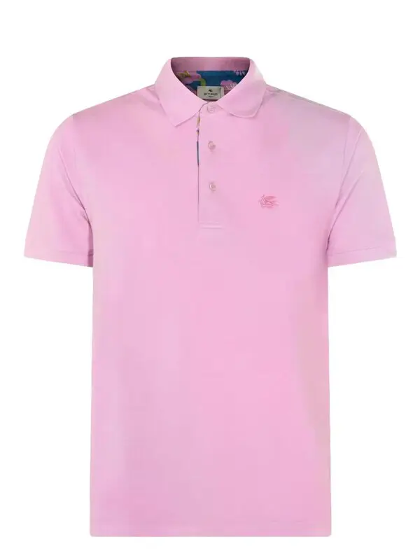 Etro Embroidered-logo Polo Shirt - Pink
