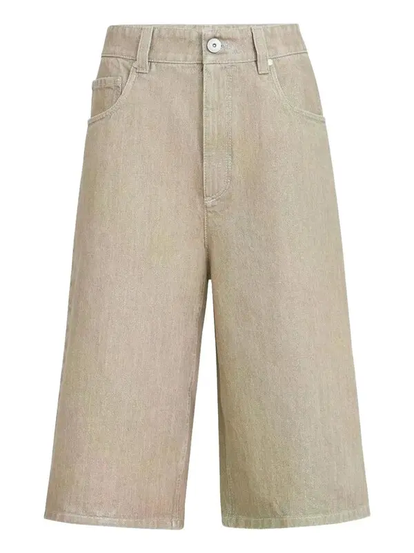 Brunello Cucinelli Button-fastening Denim Shorts - Neutrals