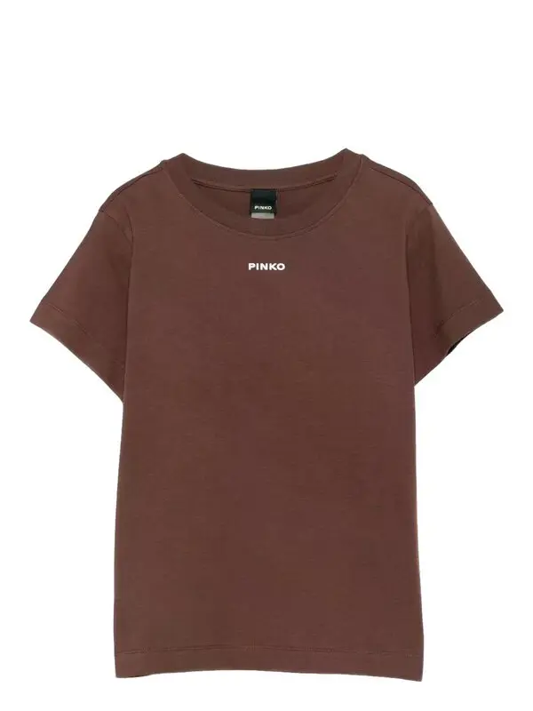 Pinko Logo Appliqué T-shirt - Brown