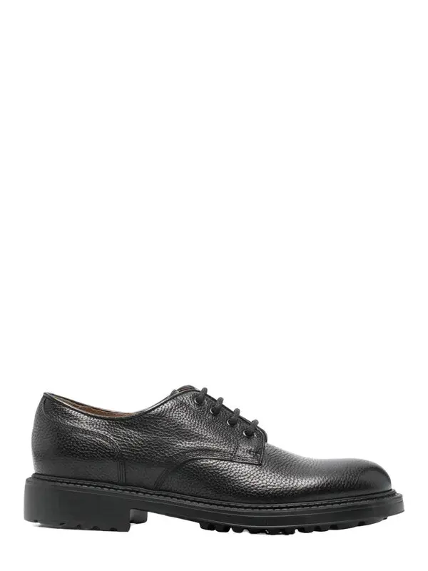DOUCAL'S Textured Derby Shoes - Black