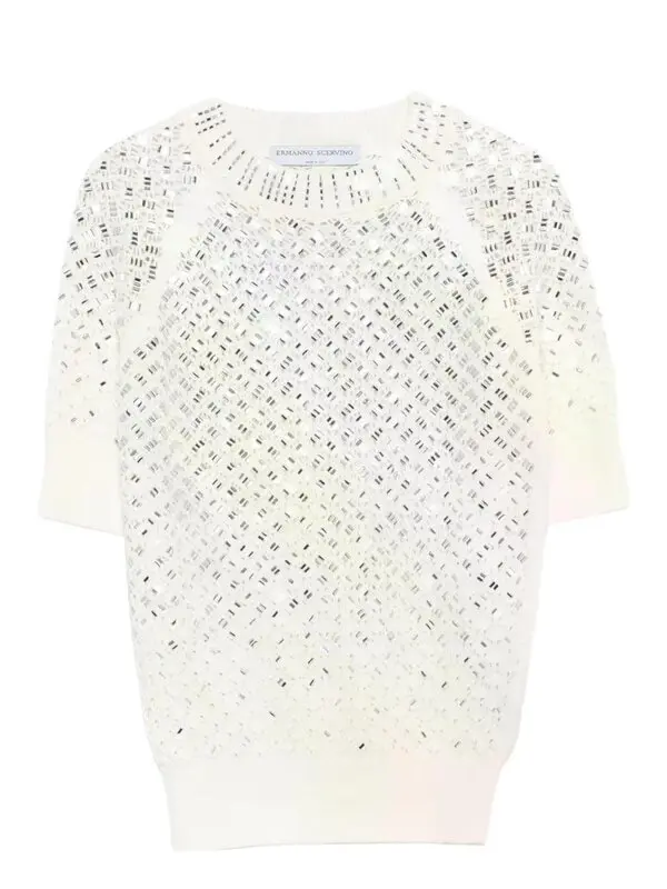 Ermanno Scervino Crystal-embellished T-shirt - White