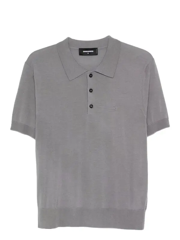 Dsquared2 Knitted Polo Shirt - Grey