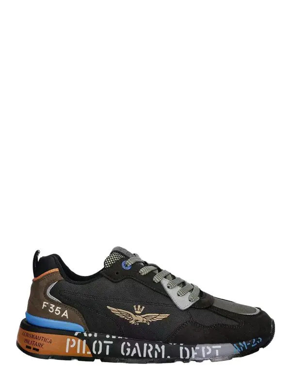 AERONAUTICA MILITARE Lettering-print Sneakers - Black