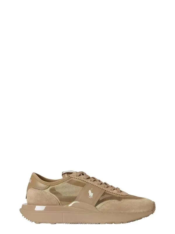 Polo Ralph Lauren Train 89 Mesh Suede Trainers - Brown