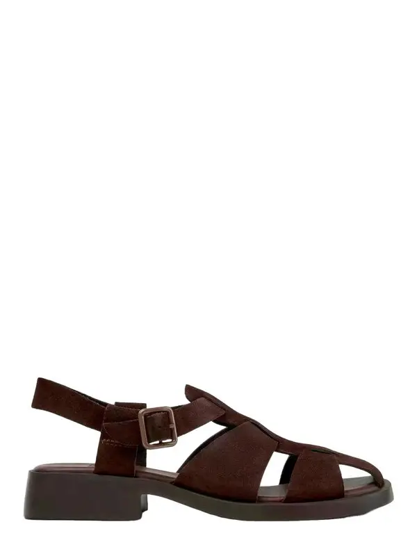 Camper Dana Woven Buckled Sandals - Brown