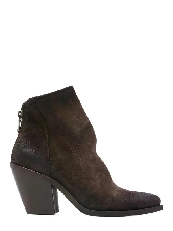 METISSE Heeled Zip Boots - Brown