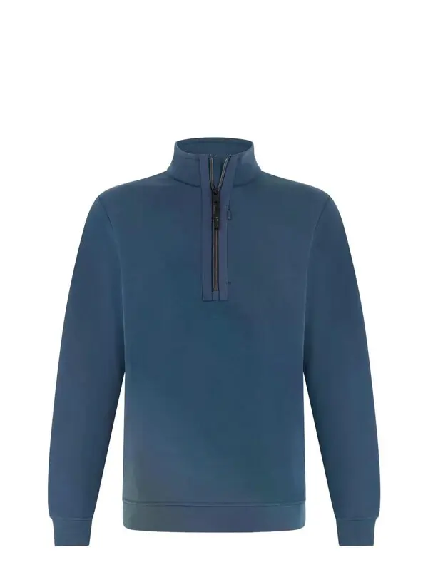 Boggi Milano Half-zip Scuba Sweatshirt - Blue