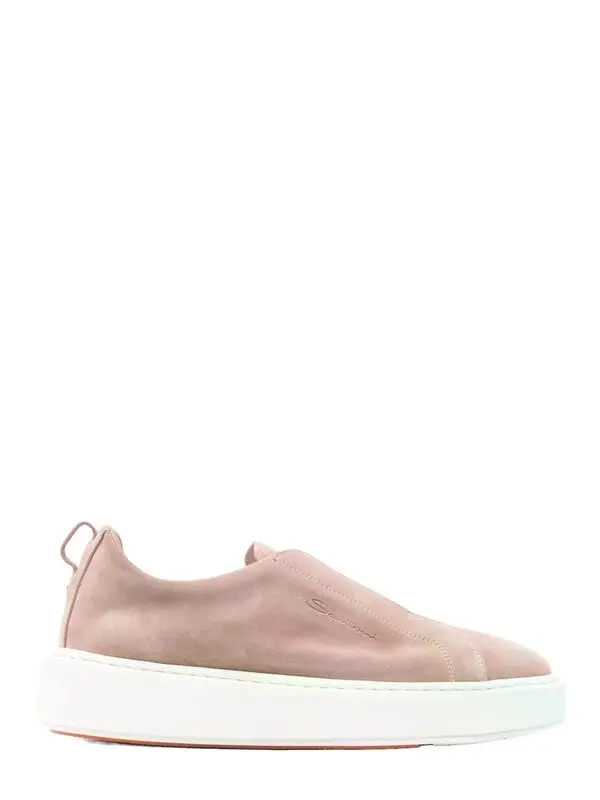 Santoni Suede Slip-on Sneakers - Pink