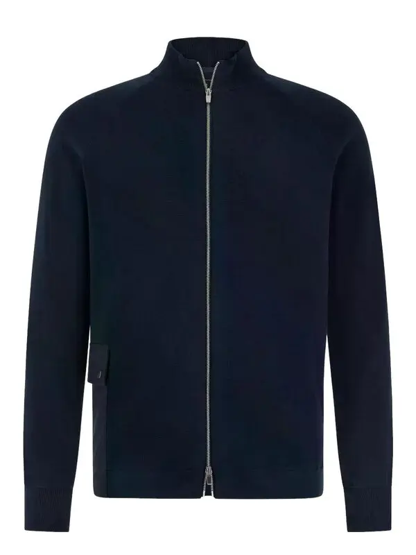 Boggi Milano Zip Patch Pocket Jumper - Blue