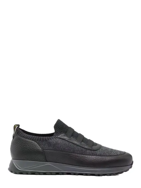 DOUCAL'S Leather Panel Sneakers - Black