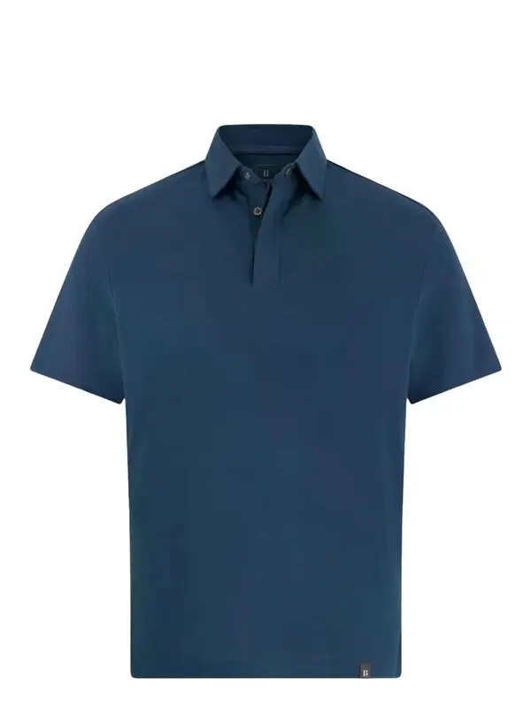 Boggi Milano Metal Press Studs Polo Shirt - Blue
