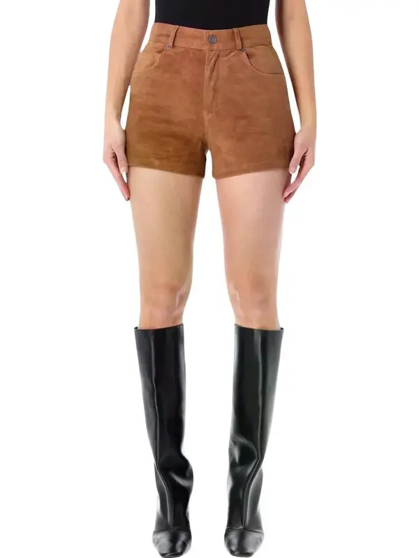 HAIKURE Brit Suede Shorts - Brown