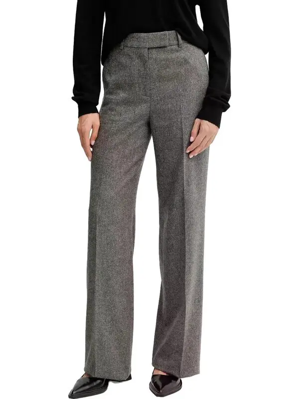 Iceberg Wide-leg Trousers With Pressed Crease - Grey