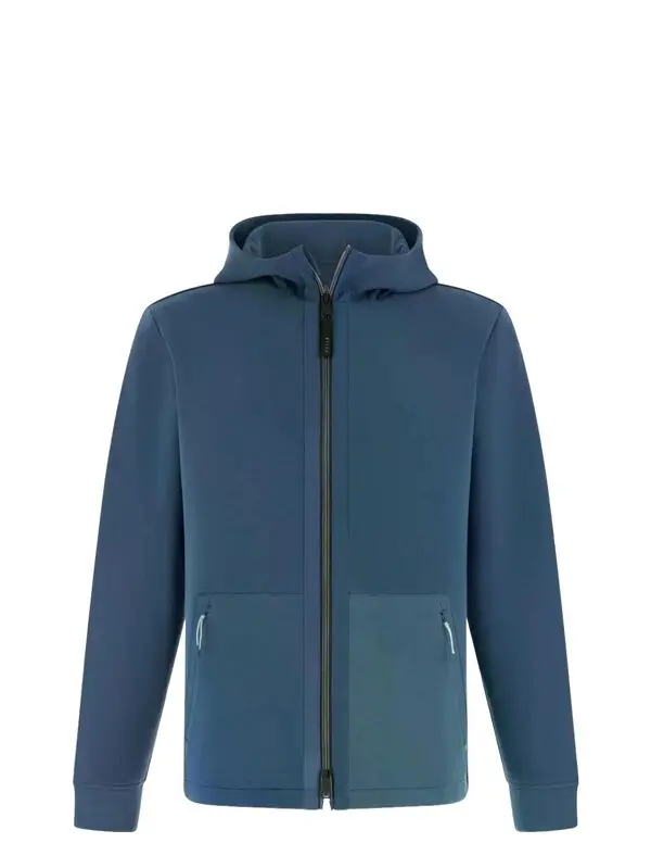 Boggi Milano Zip Hooded Sweater - Blue