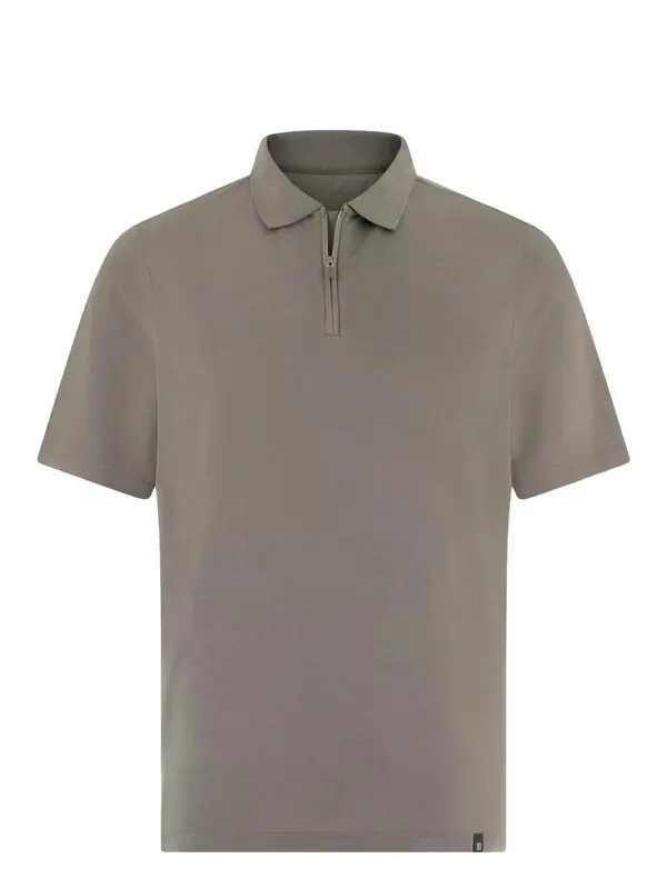 Boggi Milano Open Collar Appliquéd Polo Shirt - Grey