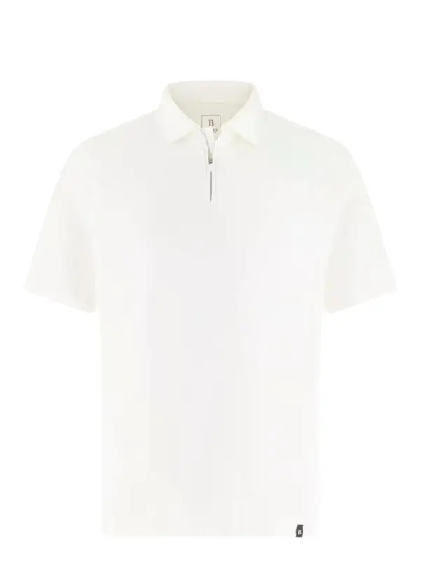 Boggi Milano Open Collar Appliquéd Polo Shirt - White