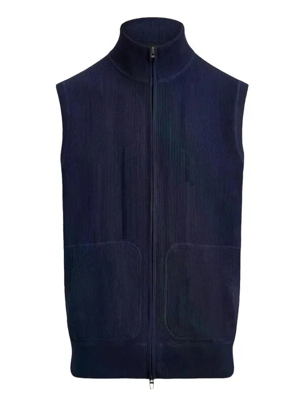 Rlx Ralph Lauren Zip-up Mock-neck Vest - Blue