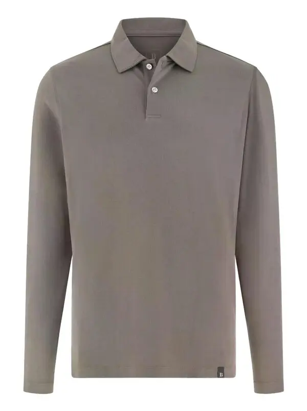 Boggi Milano Appliquéd Piqué Polo Shirt - Grey