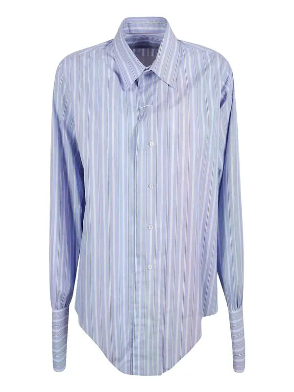 MAISON MARGIELA Striped Button-down Shirt - Blue