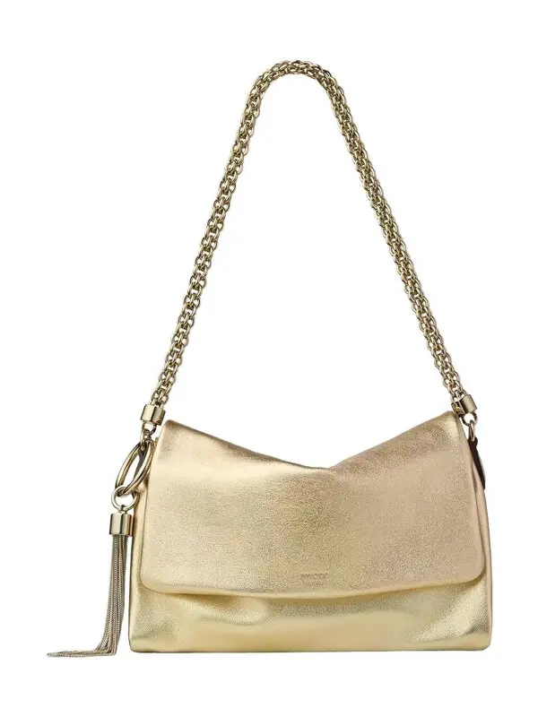 JIMMY CHOO Callie Flap Chain Shoulder Bag - Gold