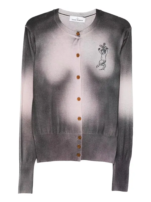 VIVIENNE WESTWOOD Elle Embroidered Ombré Cardigan - Black