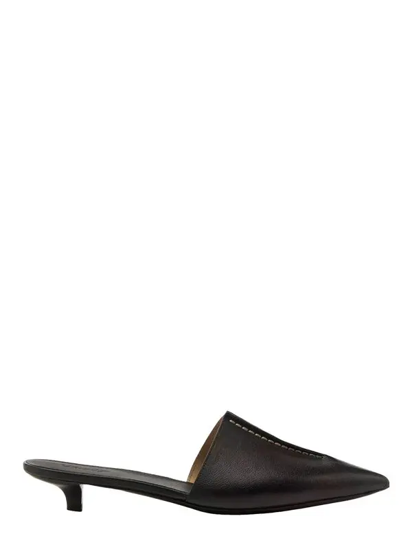 Marsèll Spino Stitching Pointed Mules - Black