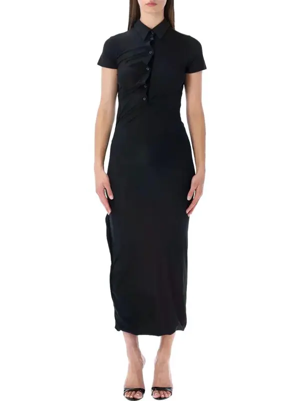 Ottolinger Twisted Polo Midi Dress - Black