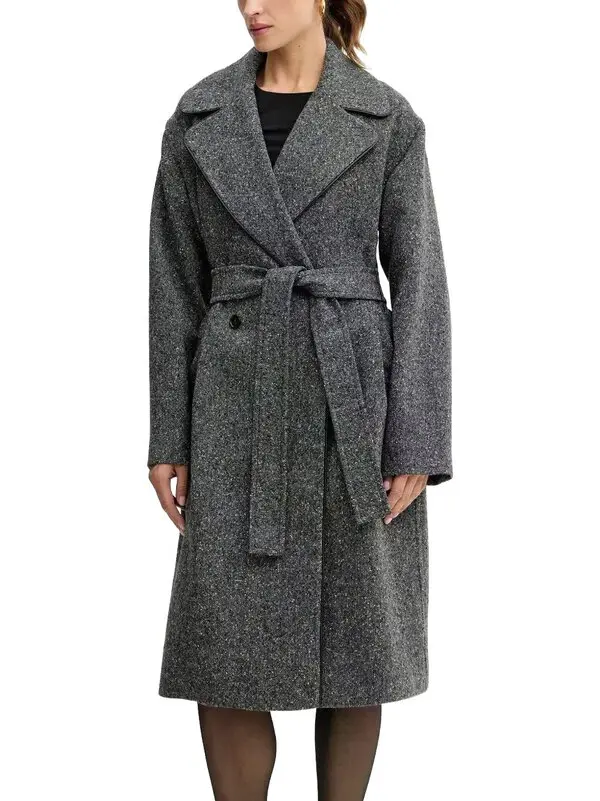 Iceberg Belted Double-breasted Coat - Grey