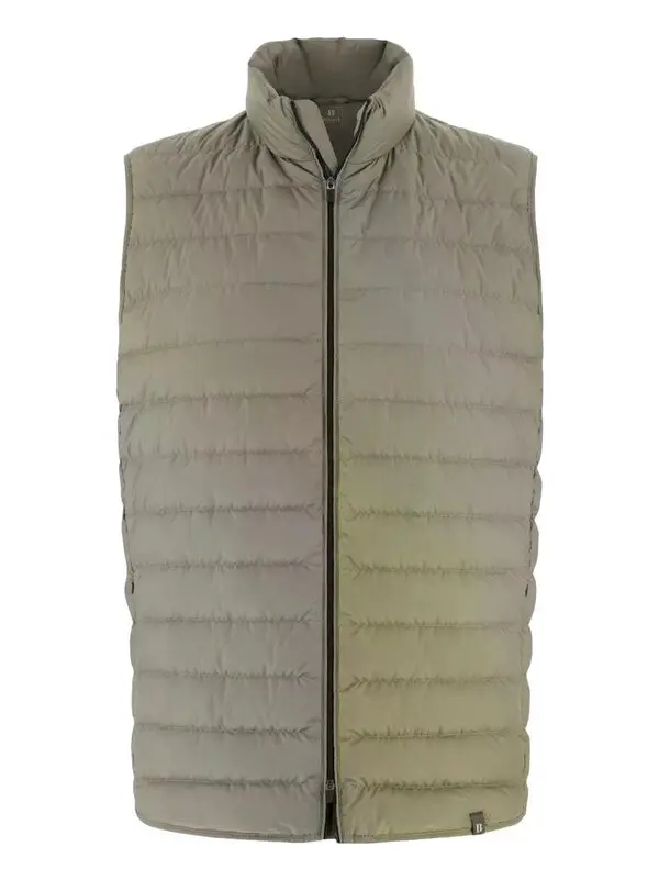Boggi Milano Padded Gilet With Logo Patch - Grey