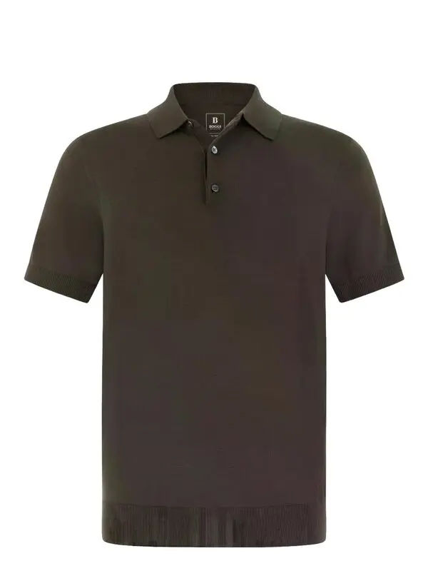 Boggi Milano Knitted Polo Shirt - Brown