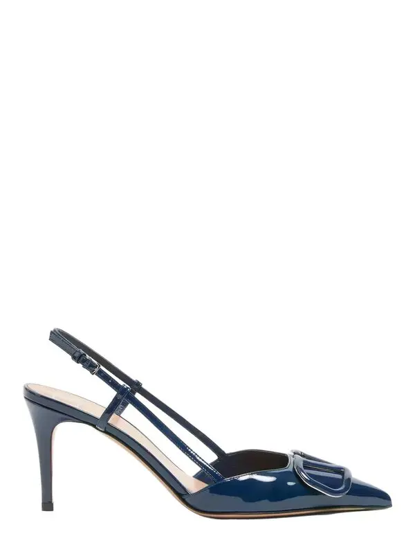 Valentino Garavani Vlogo Signature Patent Leather Pumps - Blue