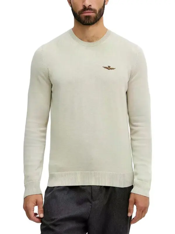 AERONAUTICA MILITARE Embroidered Sweater - Neutrals