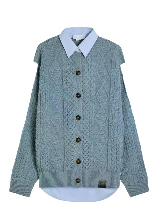 Stella McCartney Cable-knit Buttoned Cardigan - Blue