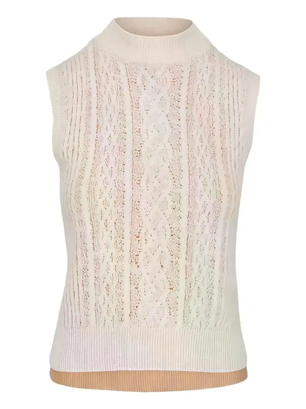 Vince Cable-knit High-neck Vest - Neutrals