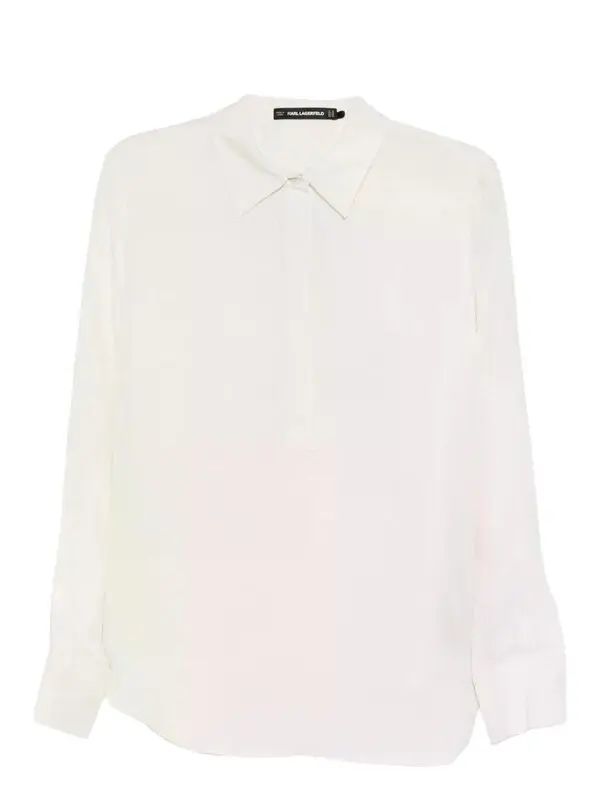 Karl Lagerfeld Logo Jacquard Blouse - Neutrals