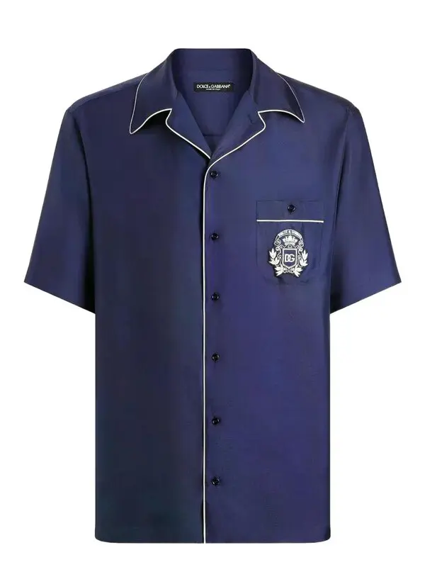 Dolce & Gabbana Hawaii Piping-embroidered Shirt - Brown