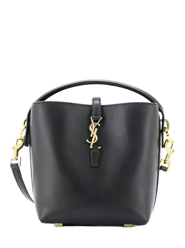 Saint Laurent Le 37 Leather Mini Bucket Bag - Black