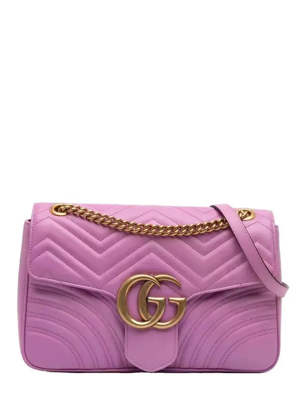 Gucci Gg Marmont Matelasse Leather Shoulder Bag - Pink