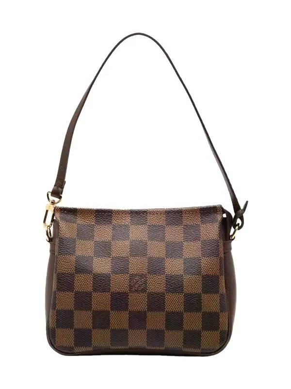 LOUIS VUITTON 2001 Damier Ebene Trousse Pochette Handbag - Brown
