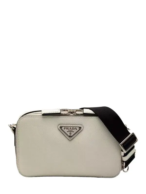Prada Saffiano Brique Crossbody Bag - White