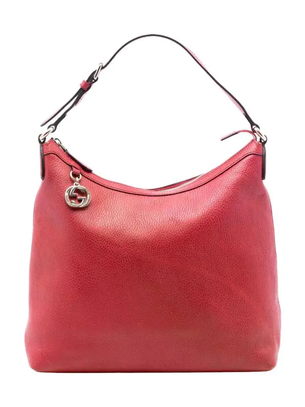 Gucci Leather Gg Charm Tote Bag - Red