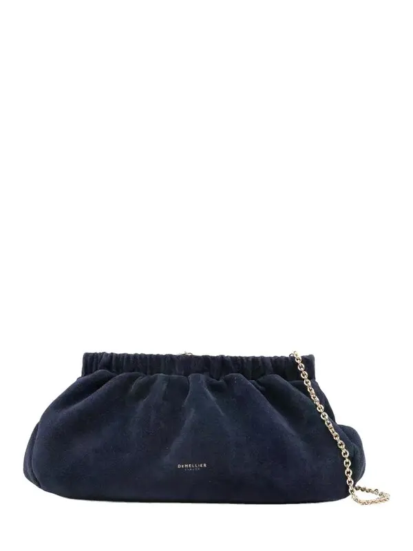 DEMELLIER Miami Suede Clutch - Blue
