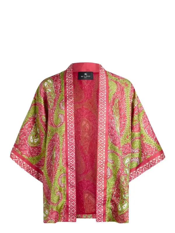 Etro Paisley Foliage Silk Twill Jacket - Pink
