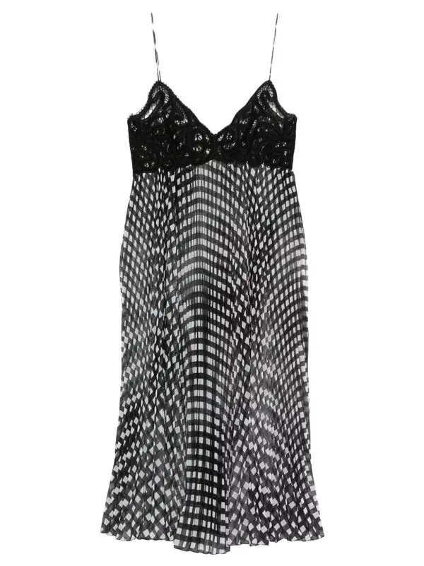 Ermanno Scervino Lace Panel Midi Dress - Black