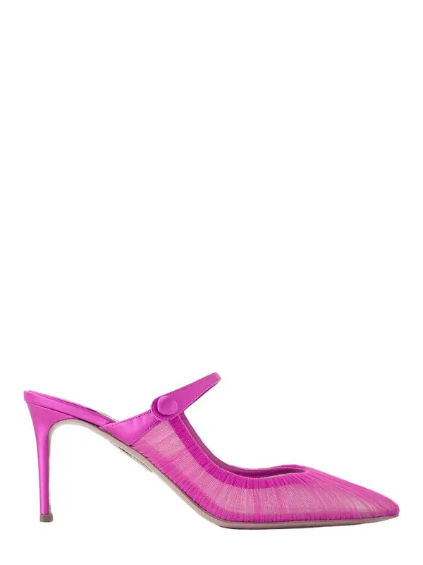 AQUAZZURA Voile 75 Tulle Mules - Pink