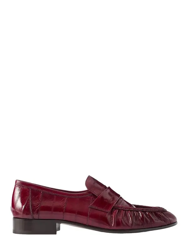 THE ROW Eel Leather Loafers - Burgundy