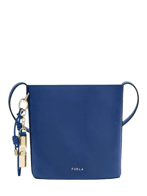 Furla Charm-detail Leather Bucket Bag - Blue