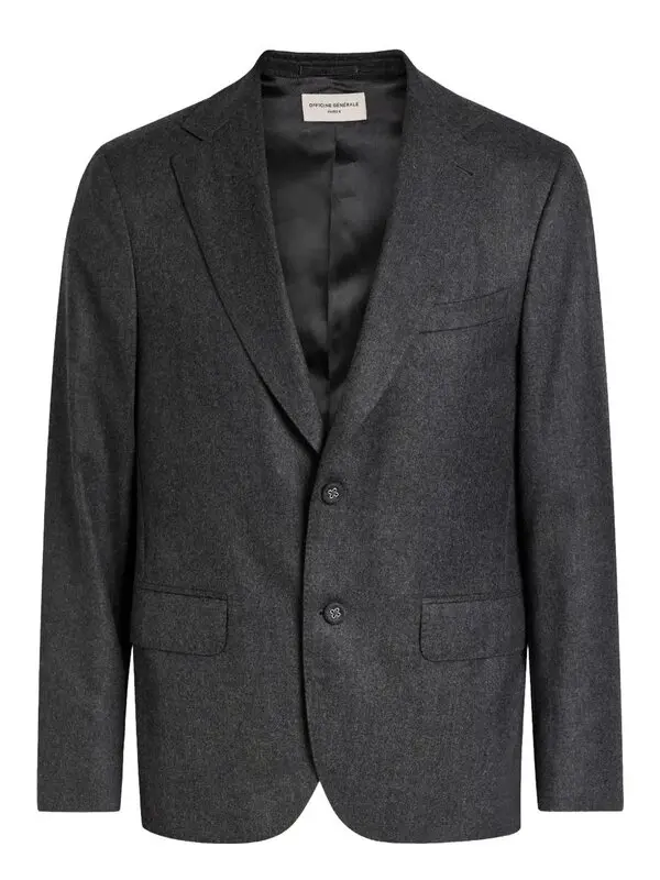 Officine Générale Button Single-breasted Wool Blazer - Grey